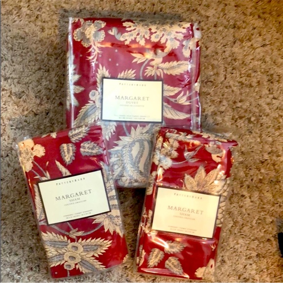 Pottery Barn | Bedding | Pottery Barn Linen Cotton Shams Duvet Set ...